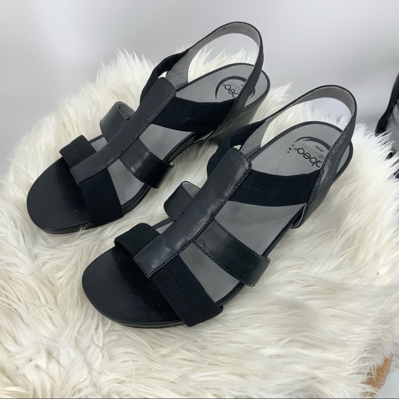 Abeo | Shoes | Abeo Womens Ruth Black Mid Heel Sandals 8 | Poshmark
